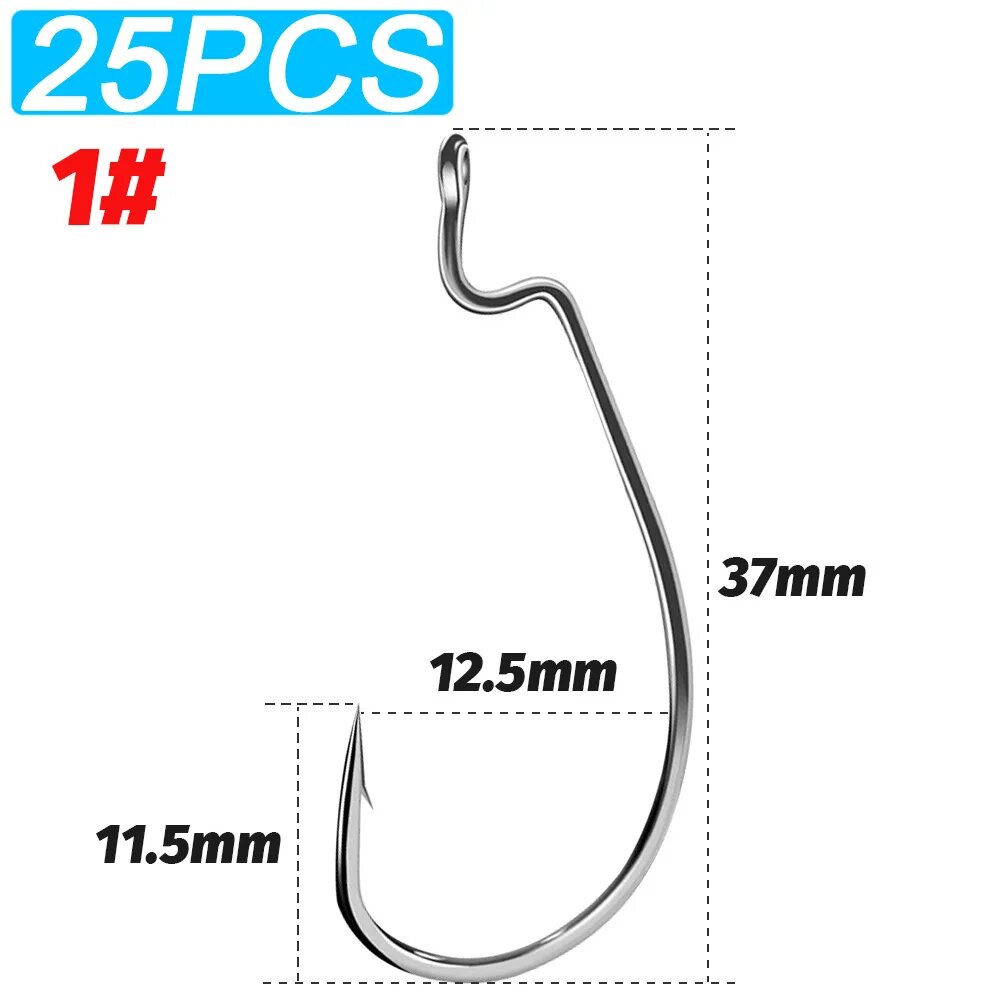 Червячные крючки из стали GOBAIT 25 шт Size 1