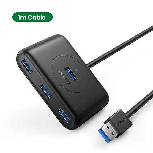 Хаб UGREEN CR113 (20291) USB 3.0 Hub. Длина 1 м. Цвет: черный