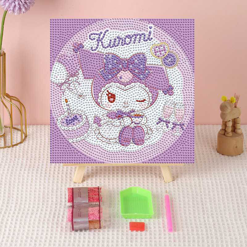 Картинка из страз Hello Kitty SK488 20x20 см, натяжной холст DIY, набор для вышивки бриллиантами, Санрио, декор для
