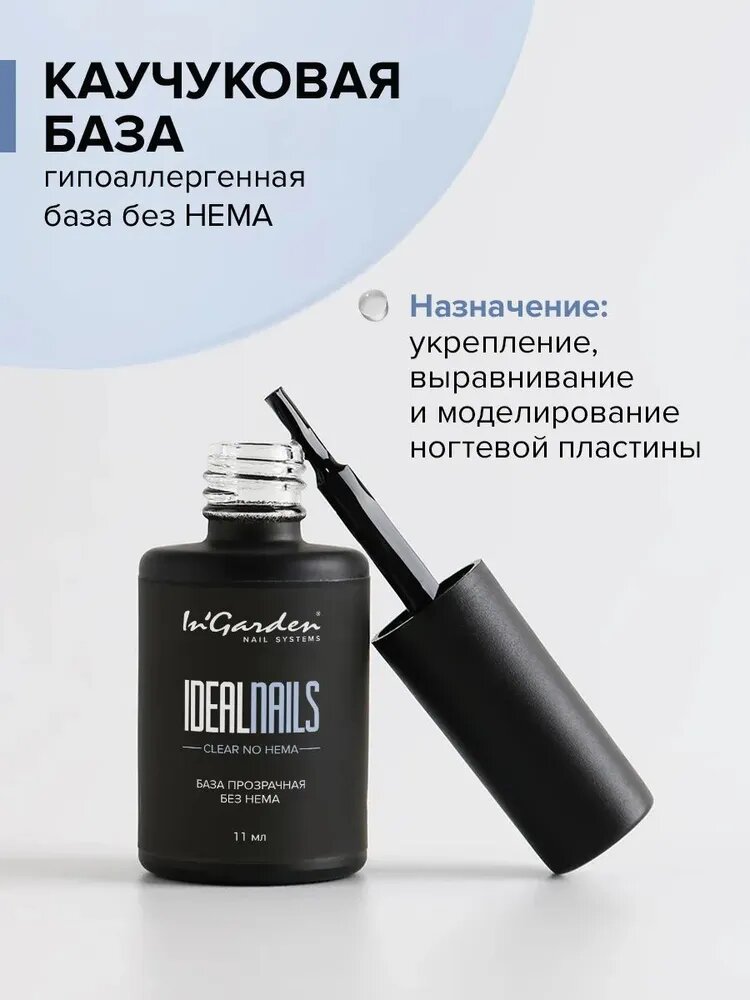 Основа для гель-лака выравнивающая IDEAL NAILS no HEMA, 11 мл. In'Garden