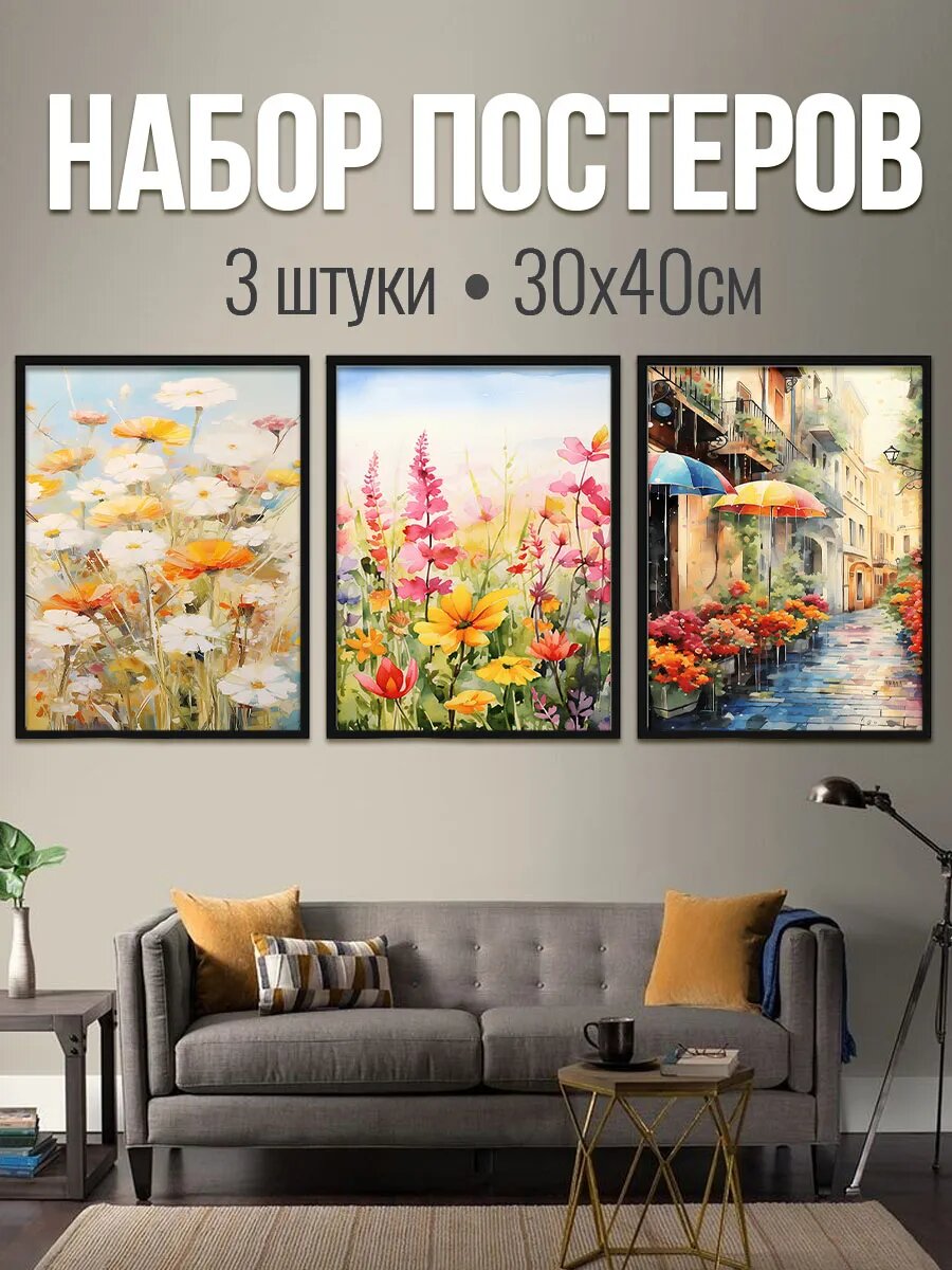 Интерьерные постеры А3 на стену, весенние