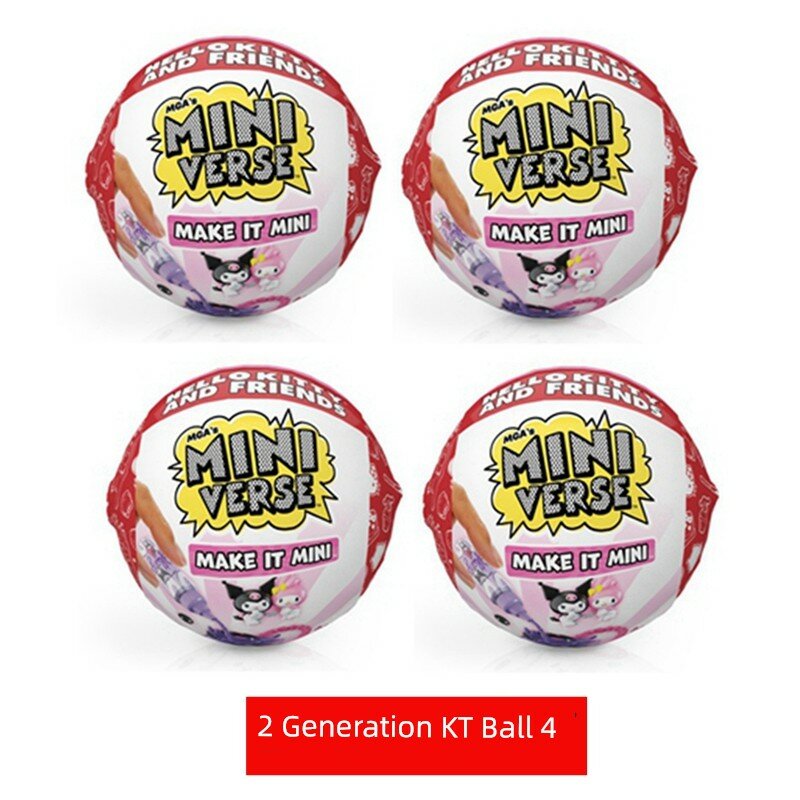 MGA Miniverse Hello Kitty KT микропищевой шарик 2-е поколение 4 штук слепая коробка