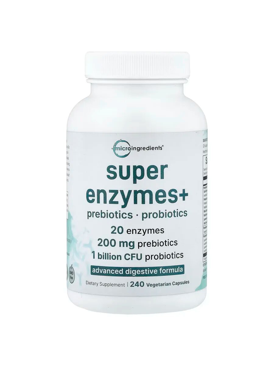 Super Enzymes+, ферменты, 240 вегетарианских капсул