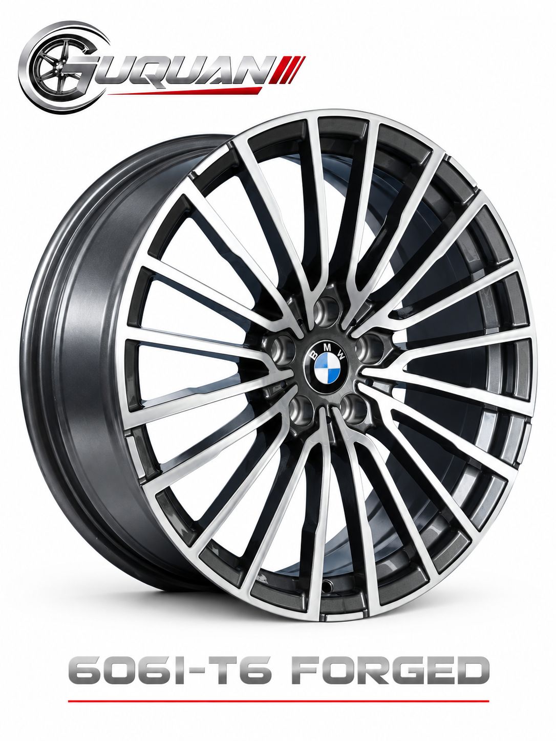 Кованый колесный диск ABW 3294F1985-1 R19 8.5J ET25 5x112, оружейно-серый с проточенной лицевой поверхностью