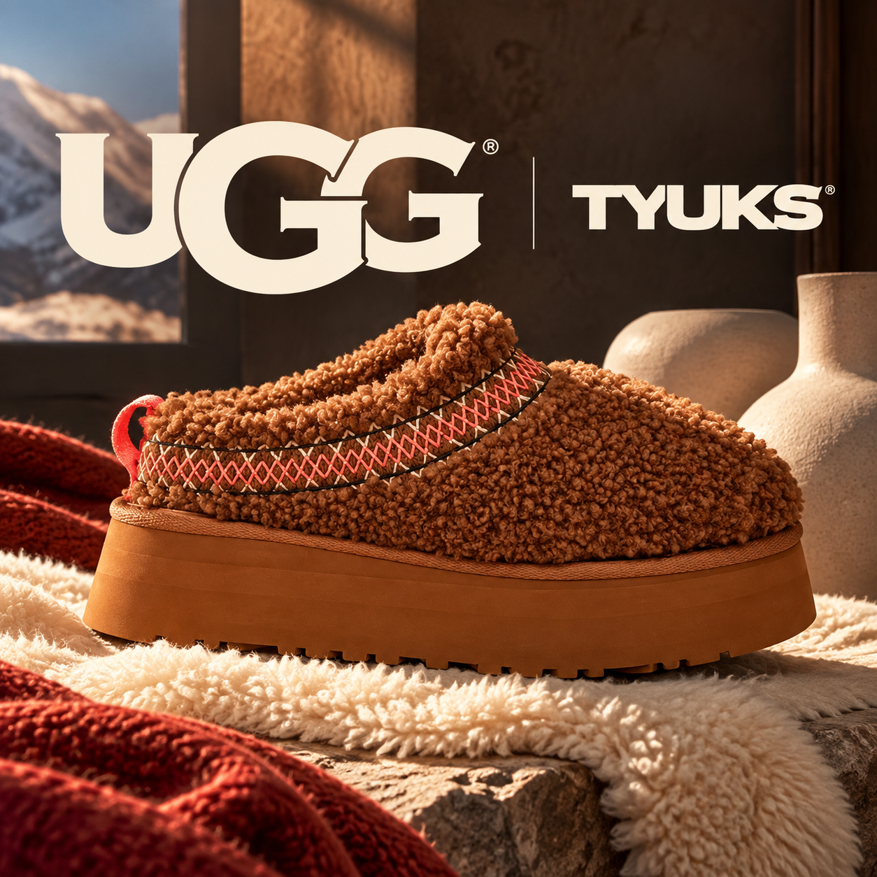 Угги UGG UGG Tazz Slipper Heritage Braid "Hardwood"