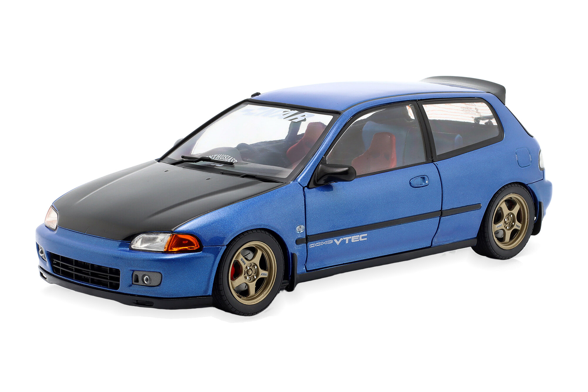 Модель коллекционная SOLIDO Honda civic EG6 1991 blue metallic/matt-black / хонда сивик черный