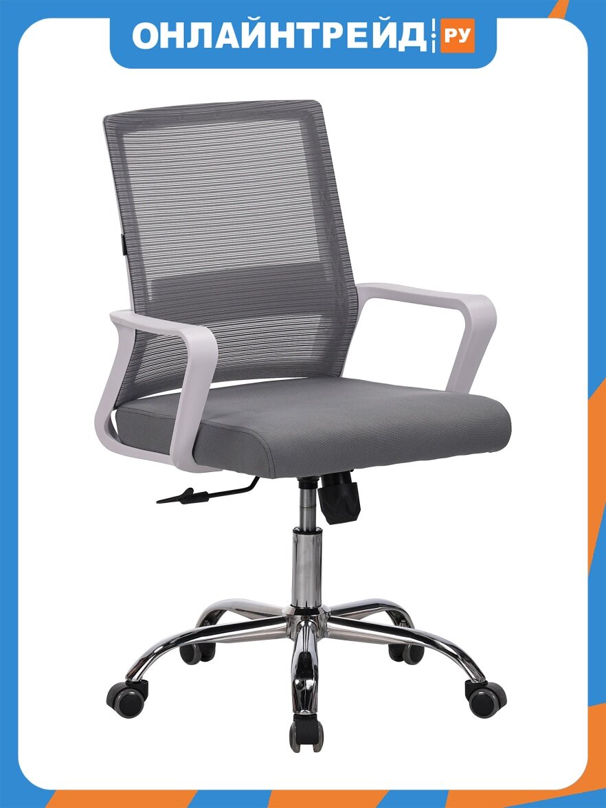 Кресло Everprof Simple White (Симпл Белый) Сетка Серый