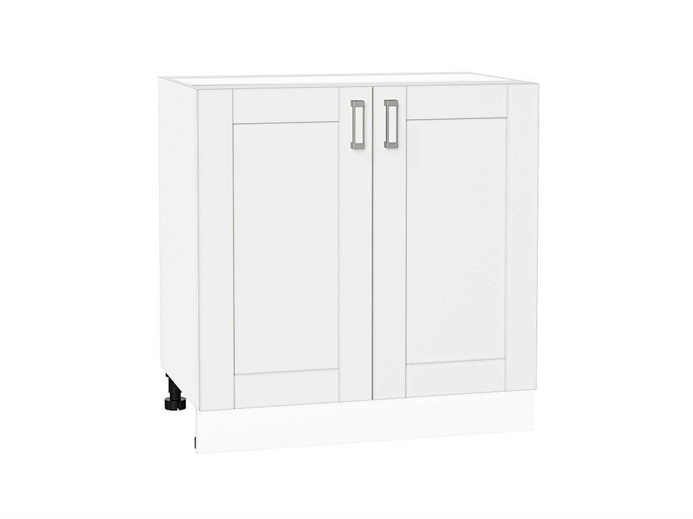 VVT Шкаф нижний с 2-мя дверцами Лофт Белый, White Silk, 800 В*Ш*Г 816*800*480, фасад МДФ White Silk, корпус Белый White Silk