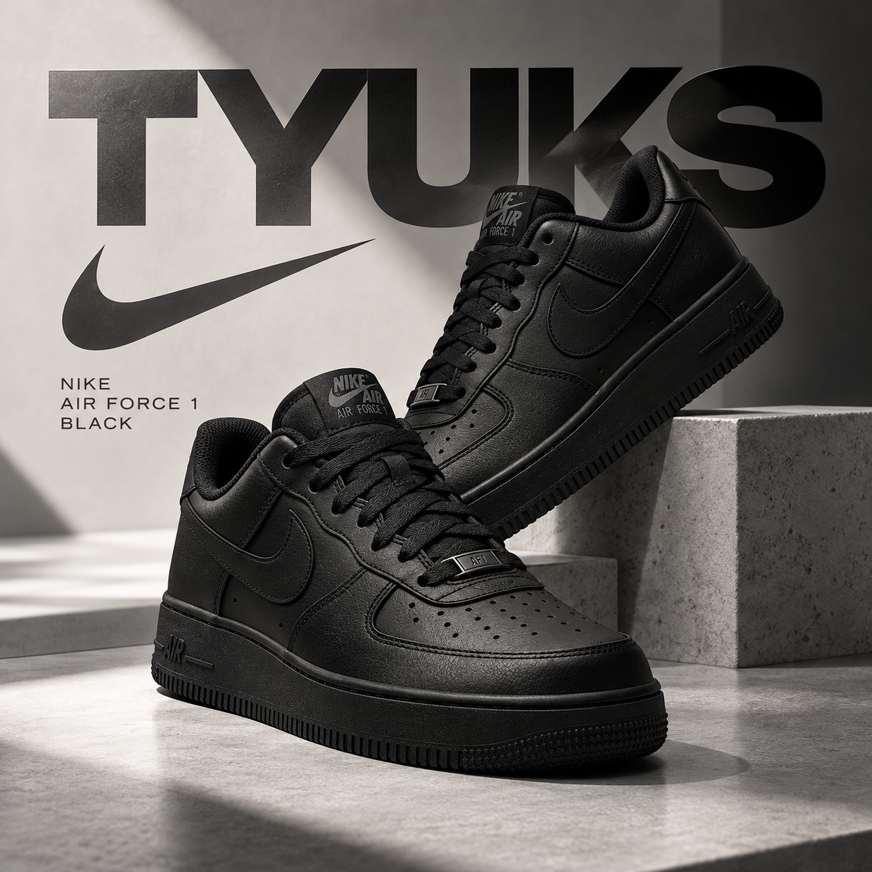 Кроссовки NIKE Nike Air Force 1 Low '07 "Black"