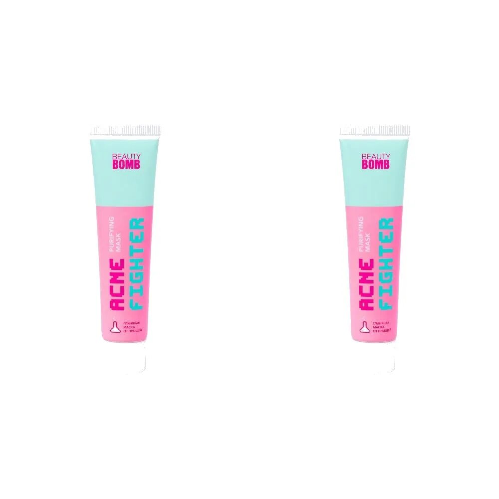 Beauty Bomb Глиняная маска Acne Fighter Anti-Pimple Purifying Mask, 40 мл, 2 шт
