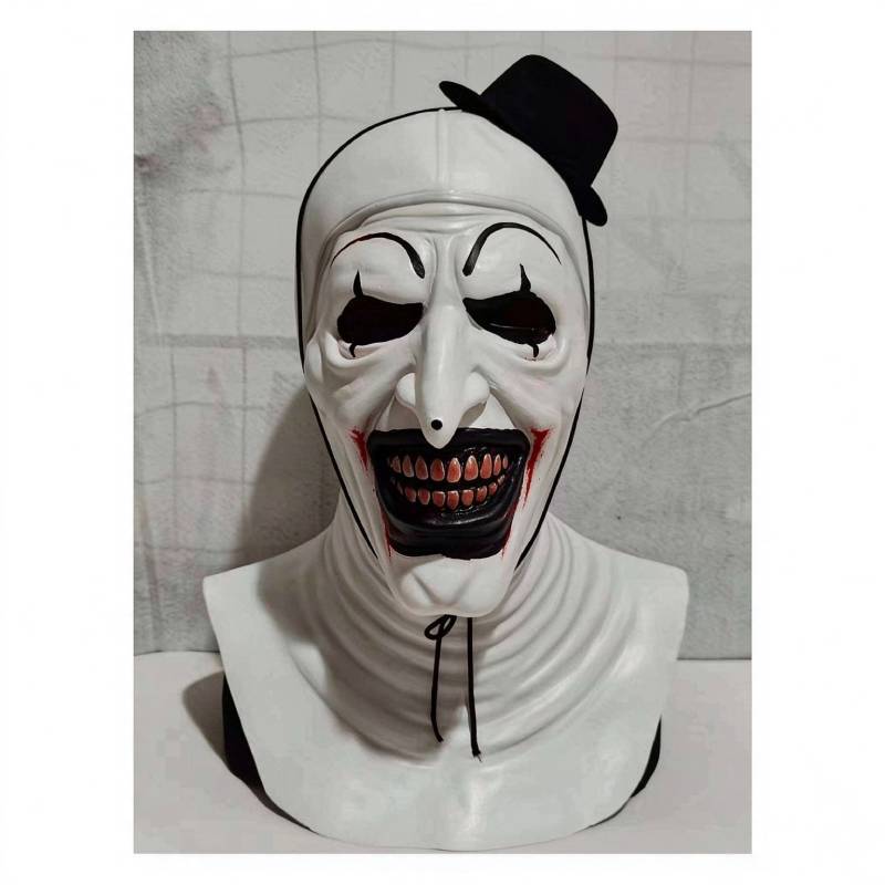 Маска клоуна из латекса terrifier страшная для хэллоуинских костюмов и косплея ужасов белая