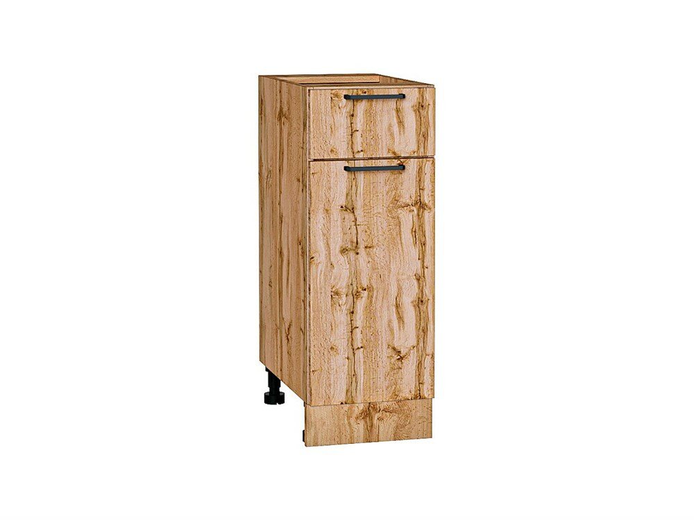 VVT Шкаф нижний с 1-ой дверцей и ящиком Флэт Дуб Вотан, Wotan Oak 2S, 300 В*Ш*Г 816*300*478, фасад ЛДСП Wotan Oak 2S, корпус Дуб Вотан Wotan Oak 2S