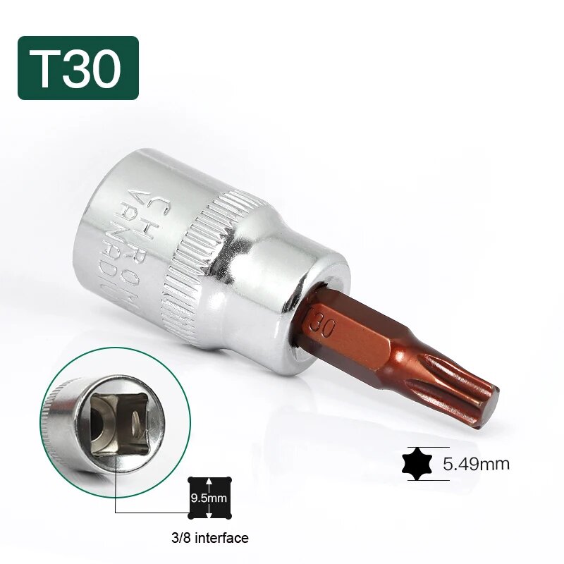 DIYHERE насадки для отверток Torx S2 3/8 дюйма T10 T15 T20 T30 T40 T45 T50 T55 T60 T30-1Pc