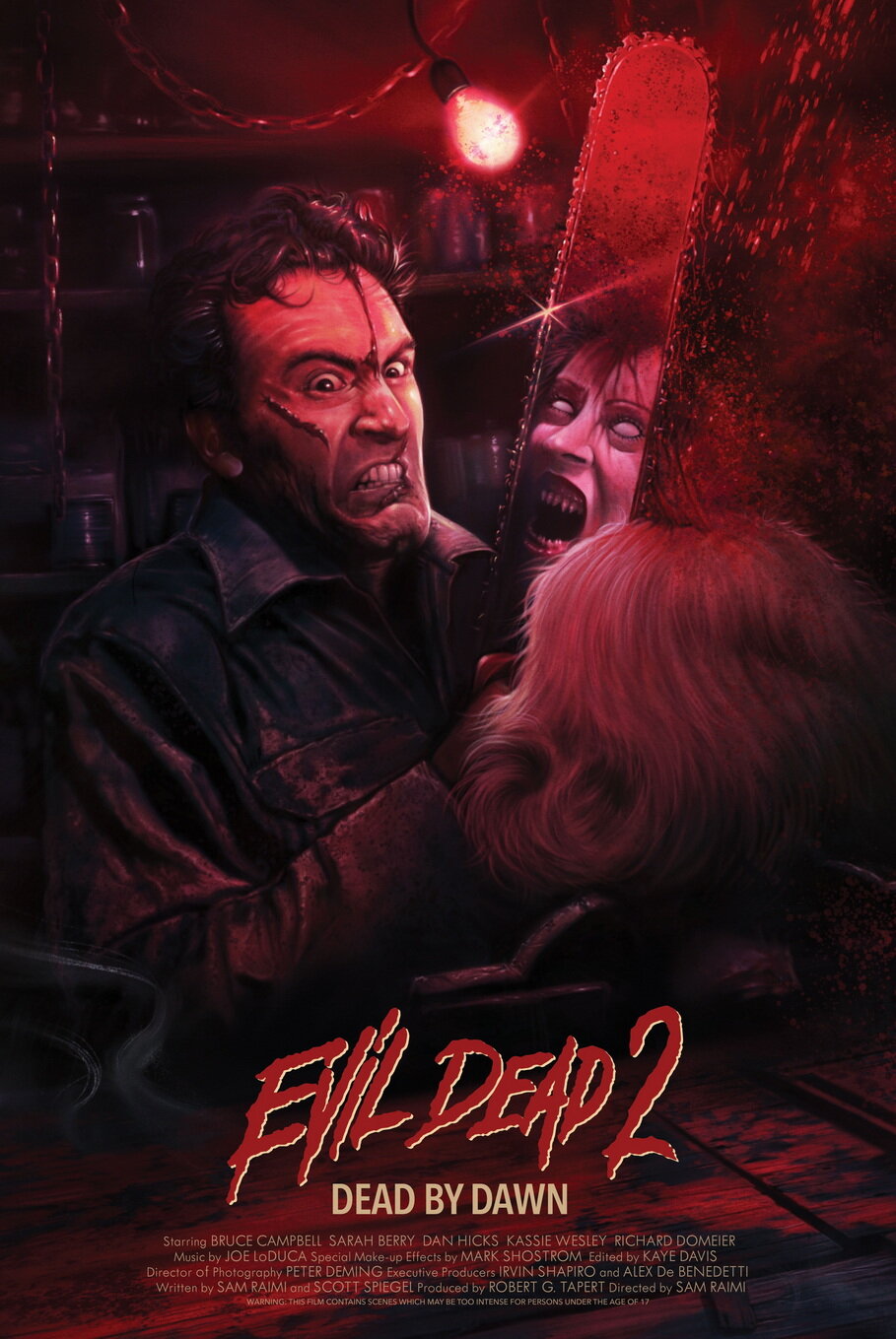 Плакат, постер «Зловещие мертвецы 2» (Evil Dead II) на бумаге, размер 21х30см