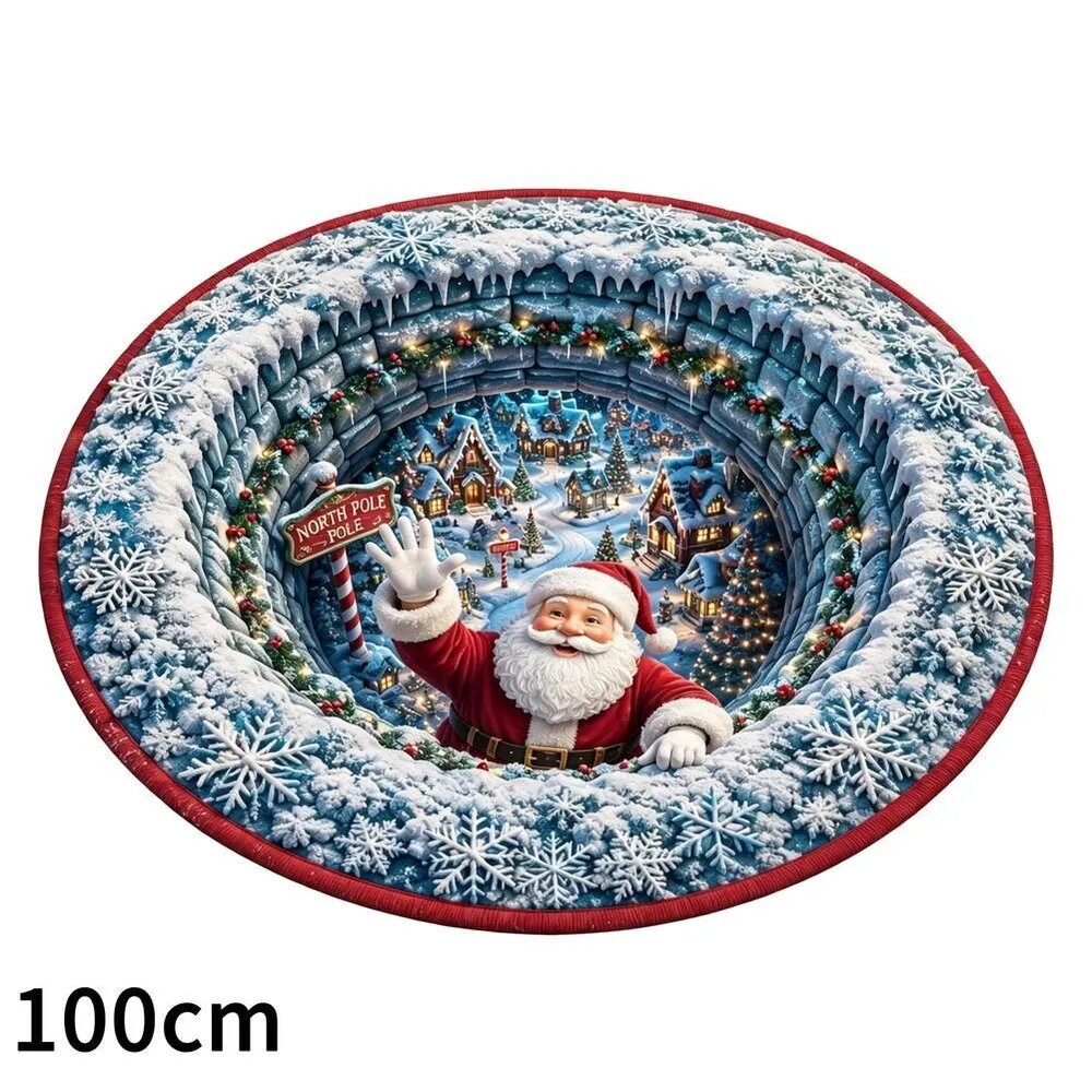 Ковер 100x100 см новогодний желтый