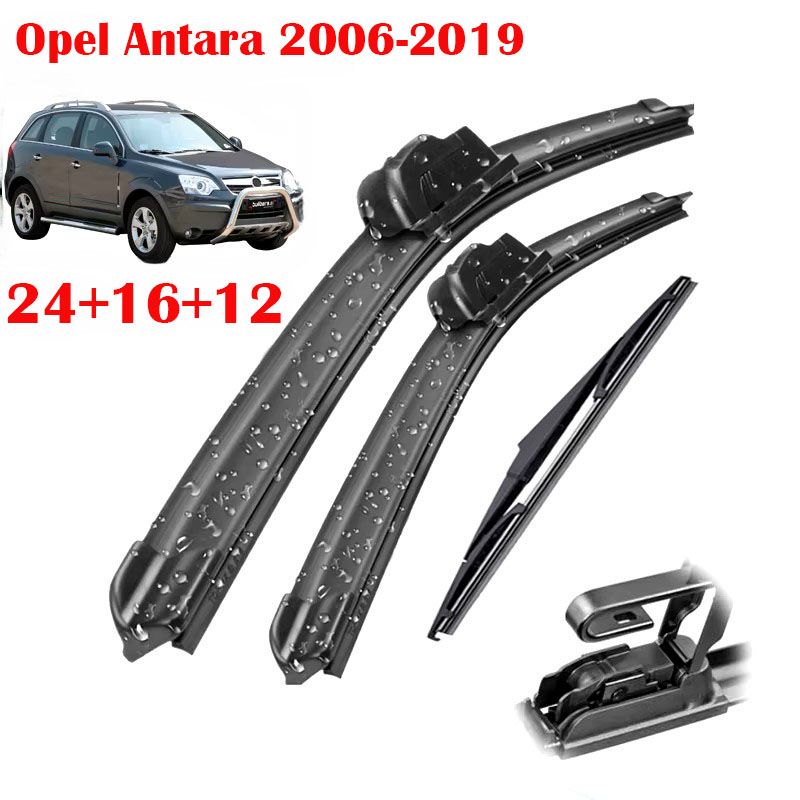 Комплект передних и задней щеток стеклоочистителя Vauxhall Opel Antara 2006-2019 24+16+12 дюймов