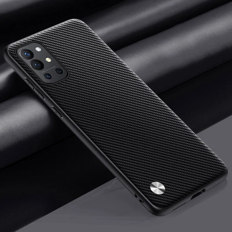 Роскошная задняя крышка из искусственной кожи для OnePlus 9R Черный, Matte Black, For OnePlus 9RT 5G
