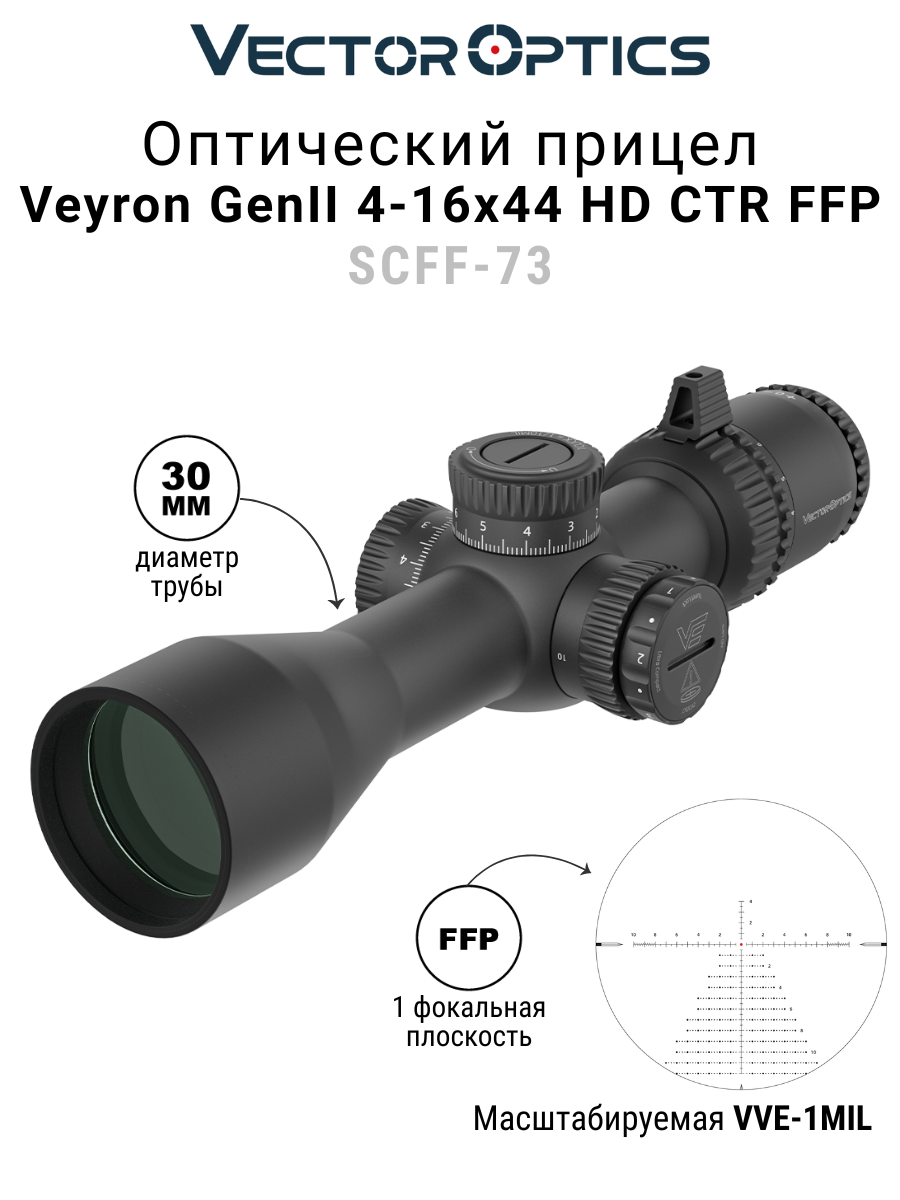 Прицел оптический Vector Optics Veyron GenII 4-16x44 HD CTR FFP, SCFF-73