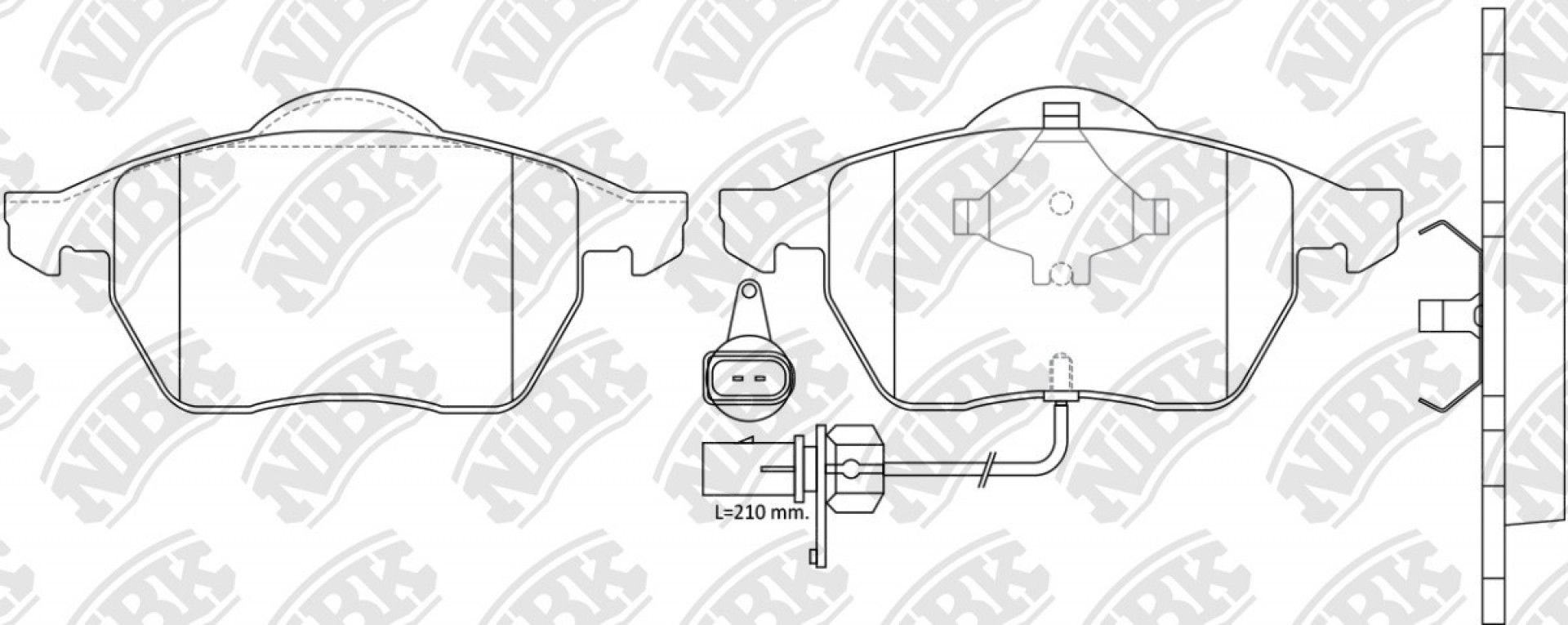 Колодки тормозные дисковые передние NIBK PN0300W для AUDI