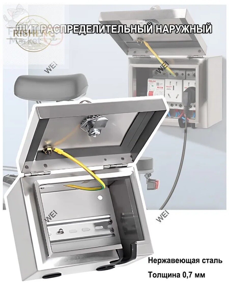 Распределительный бокс щиток электрический для автоматов металлический уличный для счетчика навесной