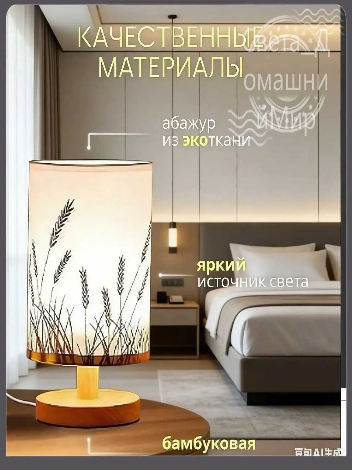 Лампа настольная Classmark с абажуром, светильник интерьерный, питание от сети 220В, ночник, регулировка яркости, цоколь Е27