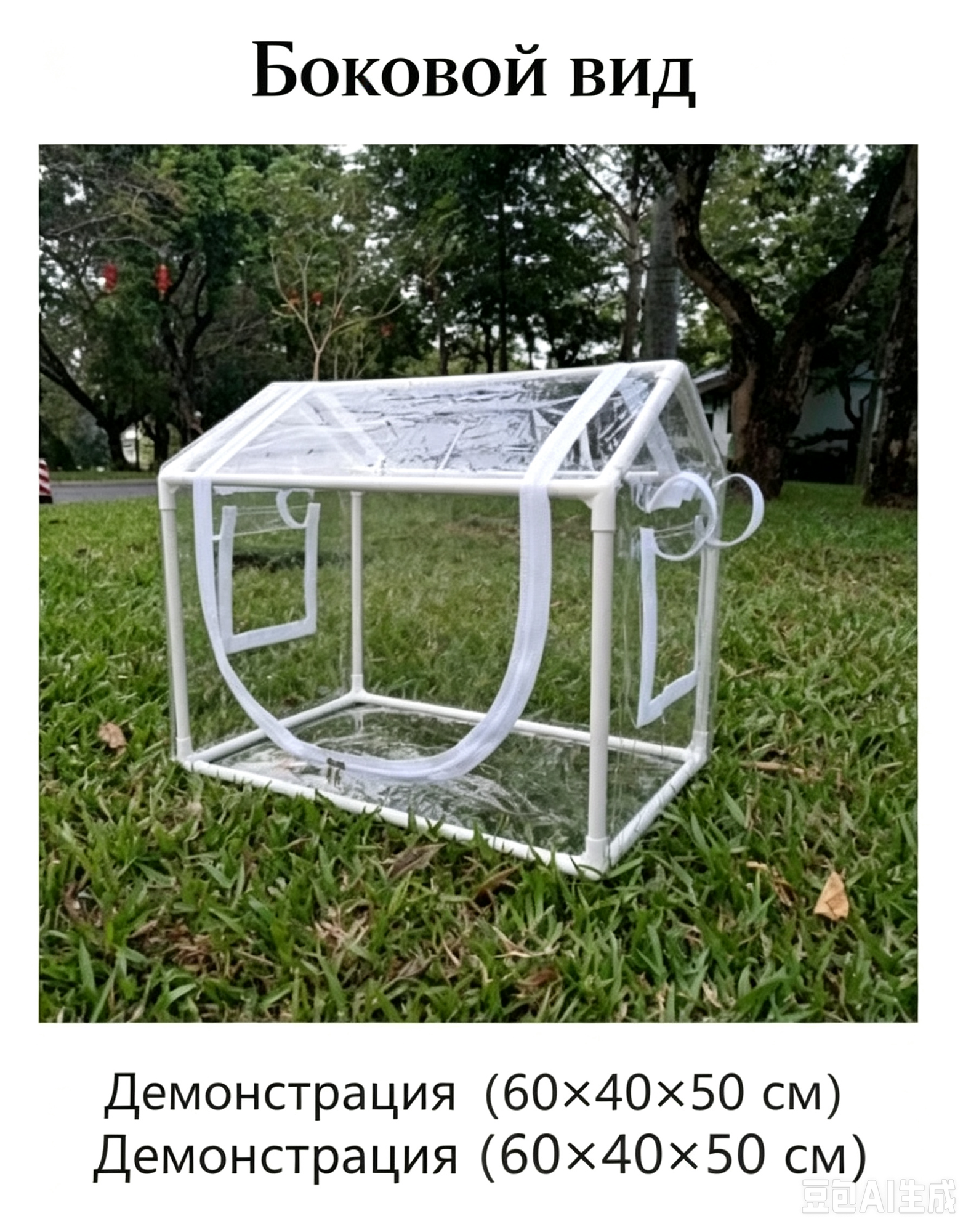 Мини‑теплица для растений 60×40×50 см, прозрачная ПВХ, укрытие для цветов от холода