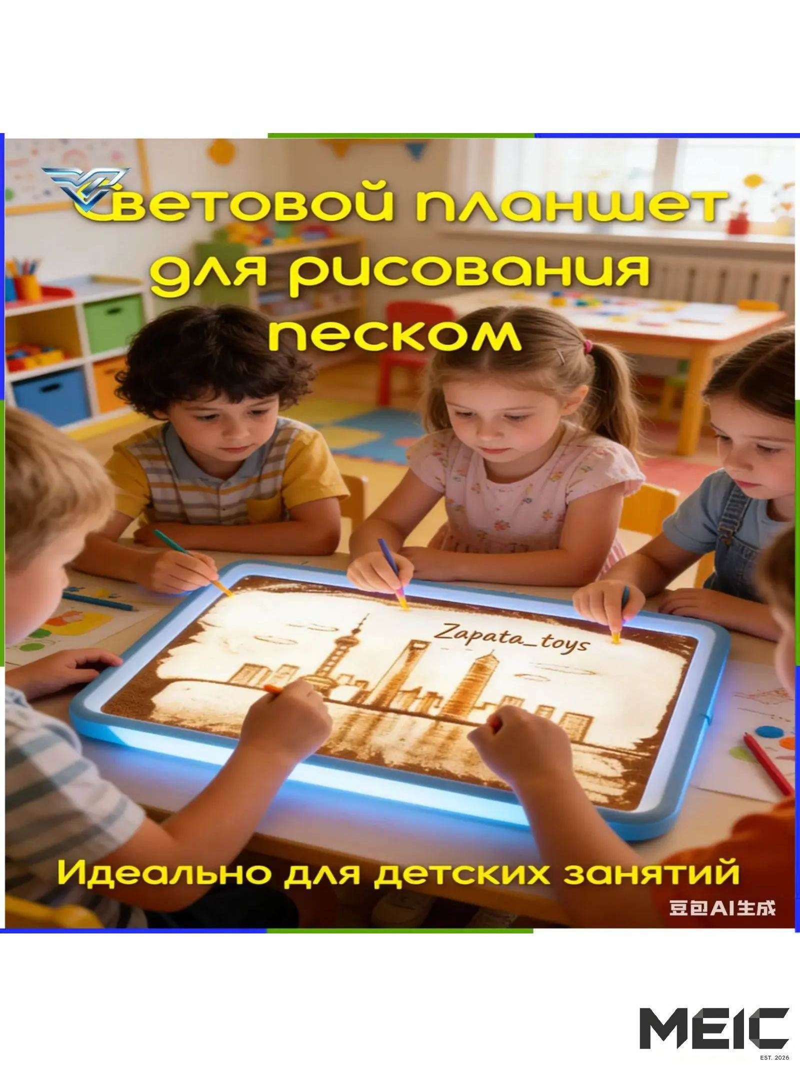 Планшет для рисования песком Пескография, набор для творческого развития