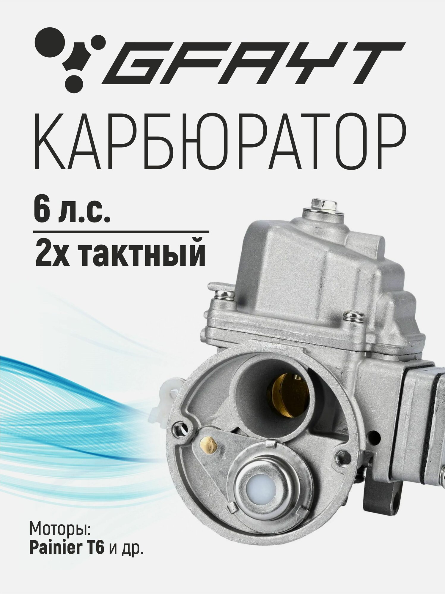 Карбюратор в сборе для лодочного мотора Painier T6 2Т, 6 л. с.