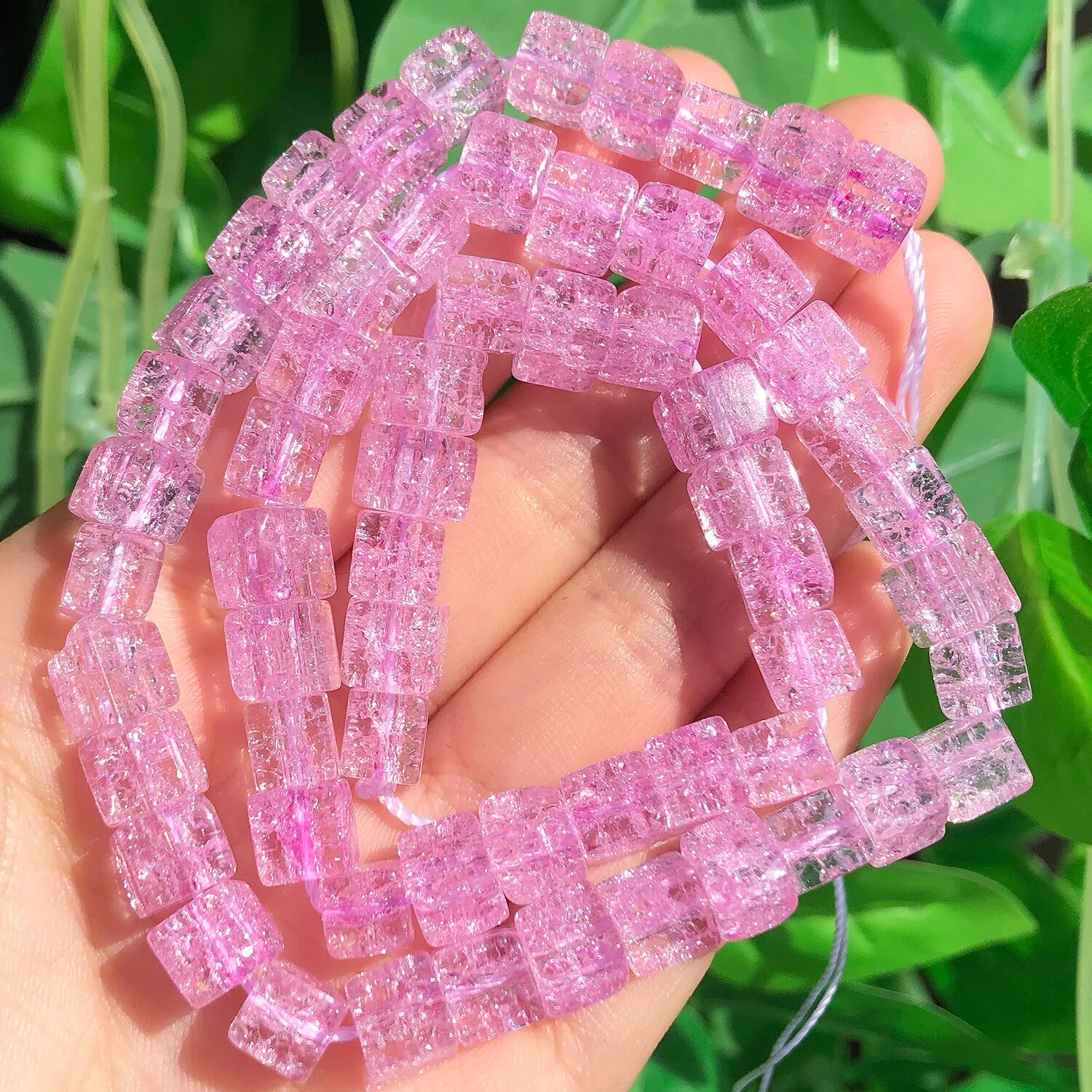 Бусины каменные прямоугольные, 8 мм, Light Purple Snow