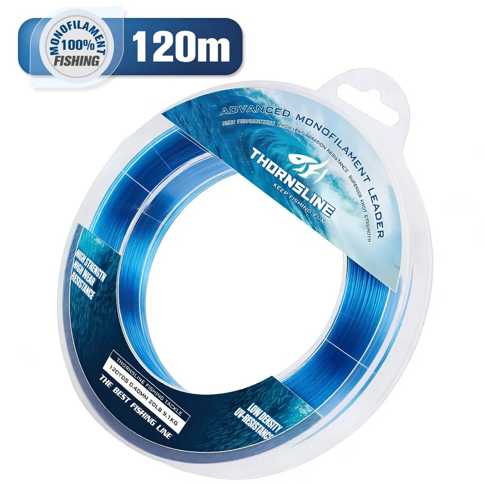 Thornsline 120M 200LB монофильная нейлоновая леска для морской Синий, 120YDS 1.40MM 200LB, Blue