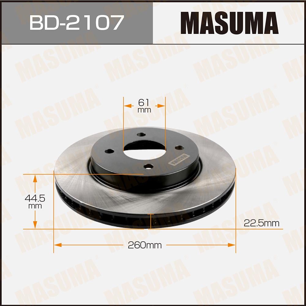 Диск тормозной передний MASUMA BD-2107 для NISSAN Tiida (2шт.)