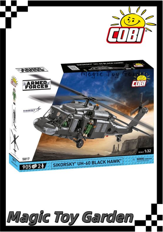 Конструктор COBI 5817 Sikorsky UH-60 Black Hawk Military Helicopter Building Blocks Set 905 Pieces 2 Soldier Minifigures 1:32