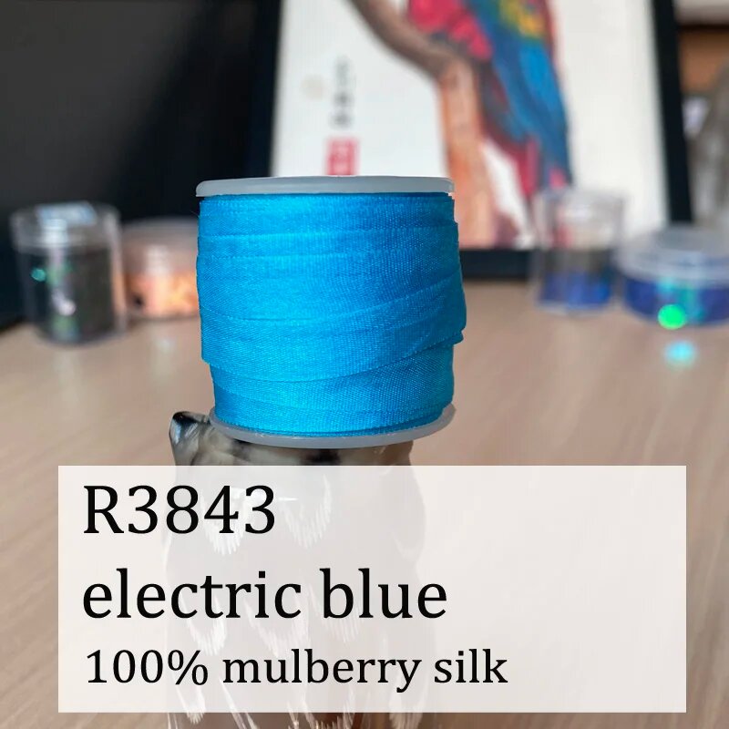 Шелковая лента Electric Blue R3843, 10 м