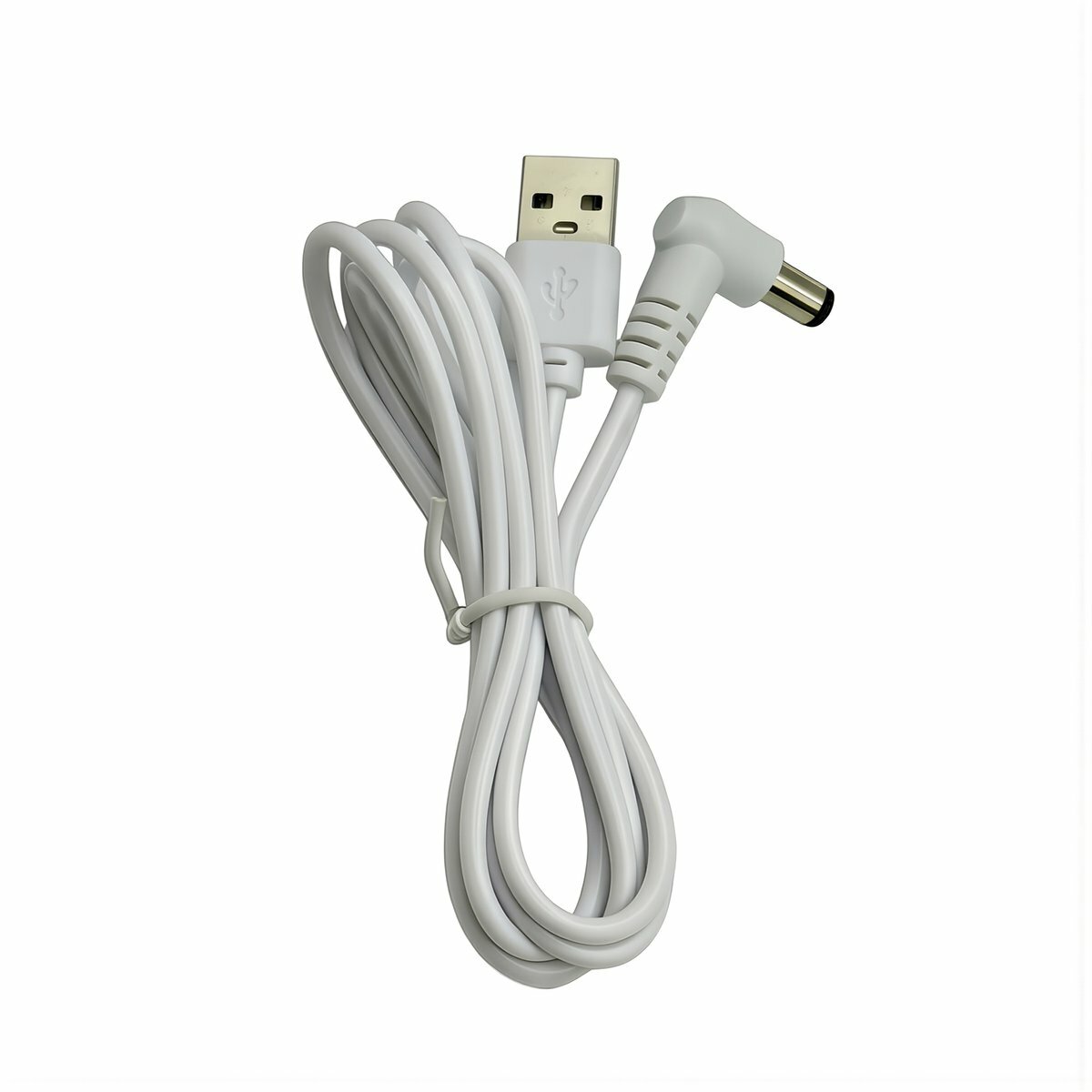 Кабель питания USB DC 5.5*2.1 угловой L-образный 1.2 метра чистая медь для увлажнителя настольного светильника белый