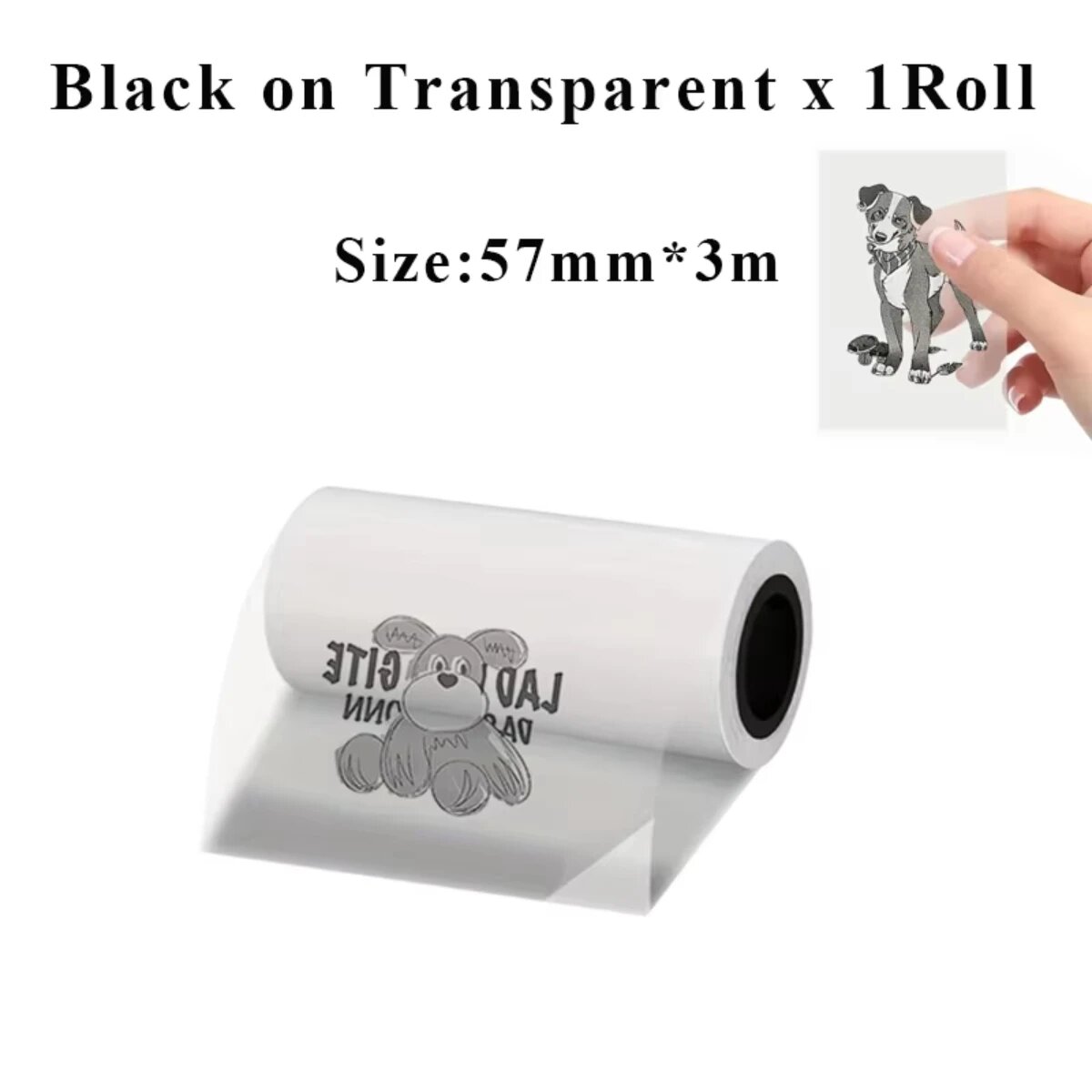 Прозрачная термобумага для мини-термопринтеров 1Roll-Print Black