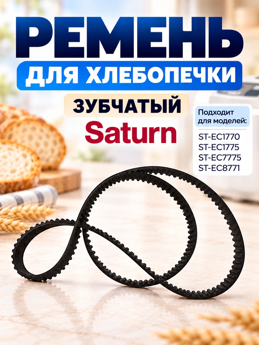 Ремень для хлебопечки зубчатый Saturn STN-BM-012 (длинный)