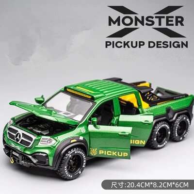 Модель пикапа Muwanzhi X-Class 1:28 Зеленый, Green