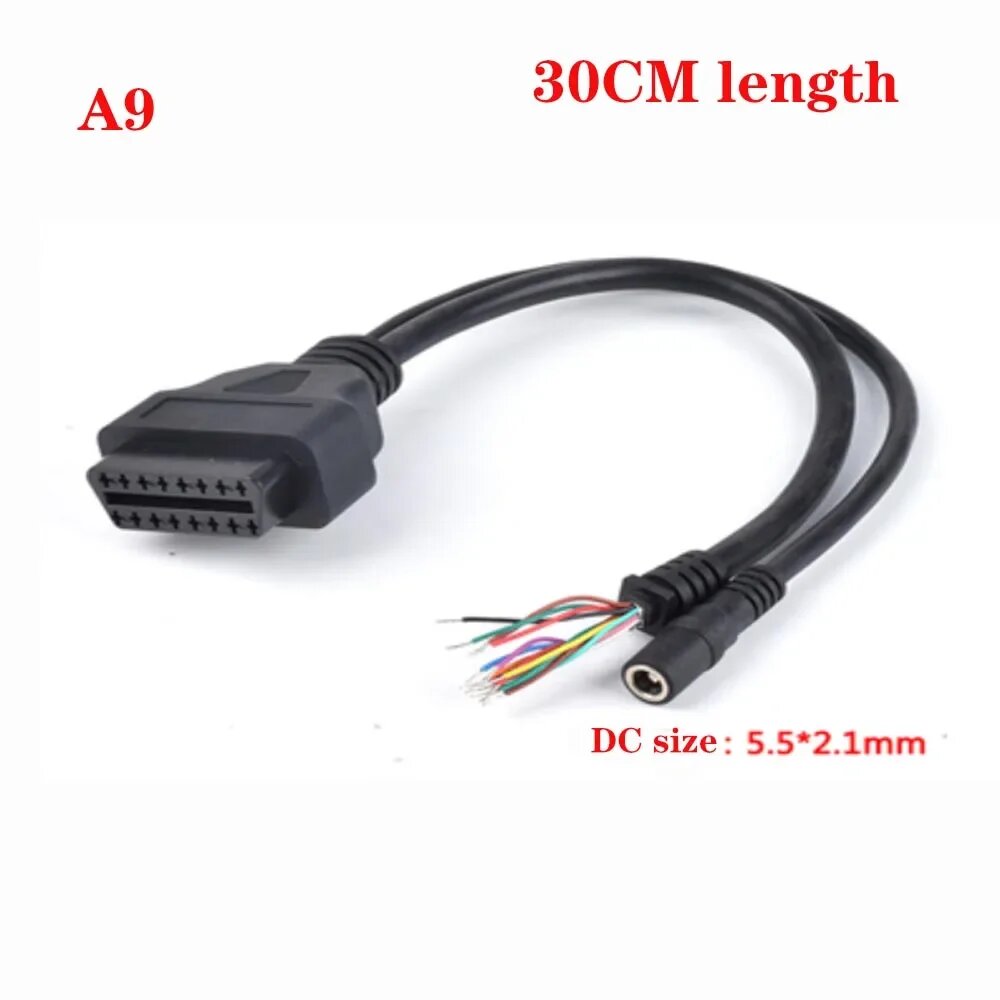 12 В переключатель OBDII OBD2 24AWG кабель питания 16-контактный разъем «мама» для автомобильного A9
