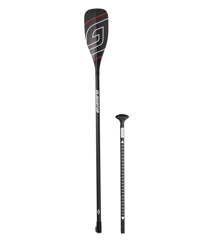 Весло для SUP Gladiator Race Full Carbon black/black-red 2-части, лопатка L