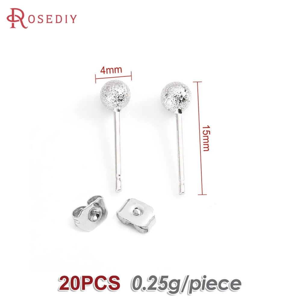 Серьги-гвоздики Rosediy латунные золотистые круглые 10х8 мм 34505-Platinum Color