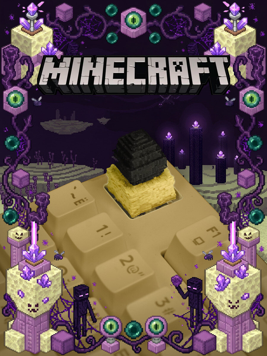 Драконье яйцо на блоке кейкап (minecraft) / для механической клавиатуры / подарок геймеру