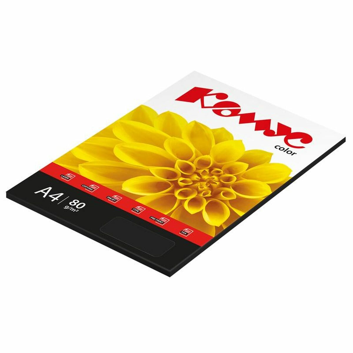 Бумага цветная А4 Комус Color, интенсив черный, 80 г/кв. м, 50 листов (619984), 40 уп.