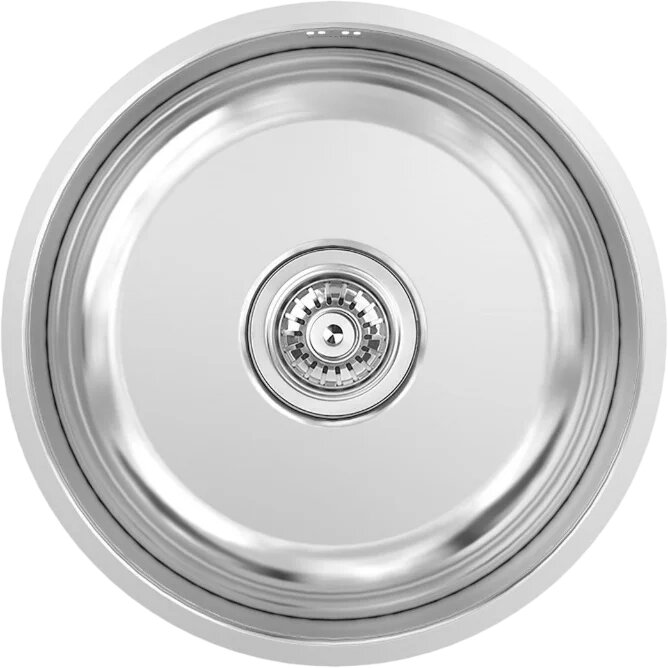 Мойка кухонная Kantera Round bowl BSR385 ST металлическая, 42x42, круглая, мойка для кухни, врезная, под столешницу, матовая