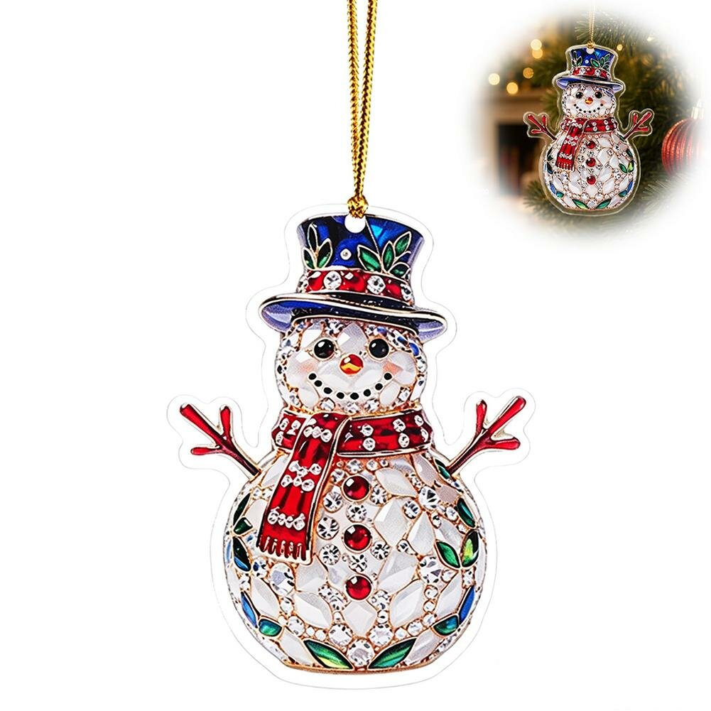 Елочная игрушка Снеговик из акрила со стразами, 7 шт, 8x6 см