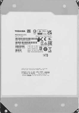 Toshiba 14 ТБ Внутренний жесткий диск MG09ACA14TE, 3.5", 7200 об/мин, SATA III 6 Гбит/с (MG09ACA14TE)