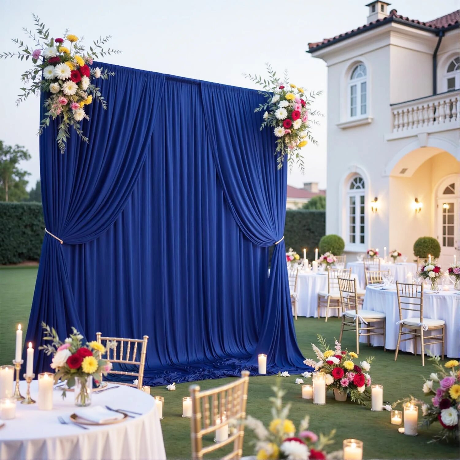 Фоновая занавеска полиэстер royal blue
