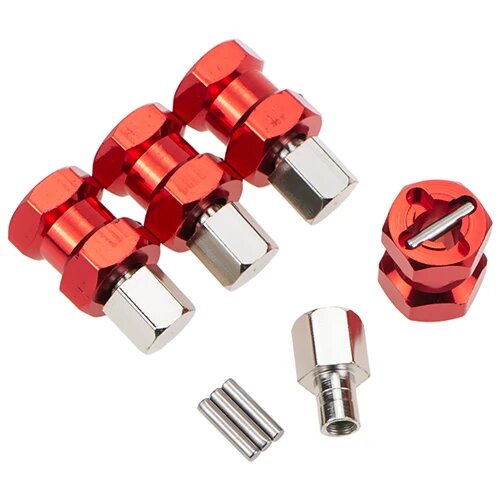 Комплект адаптеров для ступиц колес Axial SCX10 Wraith 1/10 Красный, 15mm Red