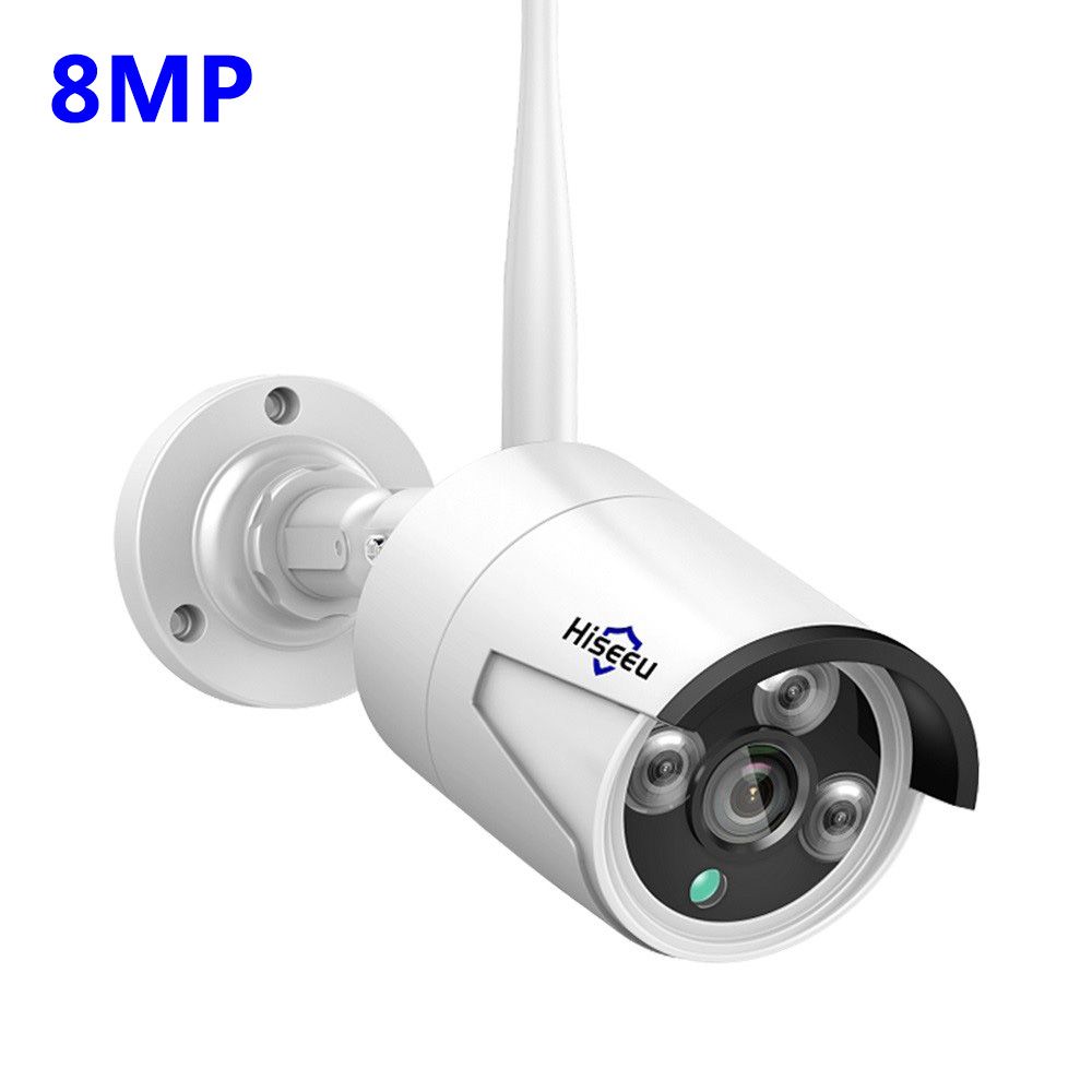Hiseeu 8MP WIFI-камера для улицы,1536P IP-камеры , Одностороннее аудио, ночное видение, P2P, для беспроводной системы видеонаблюдения Hiseeu
