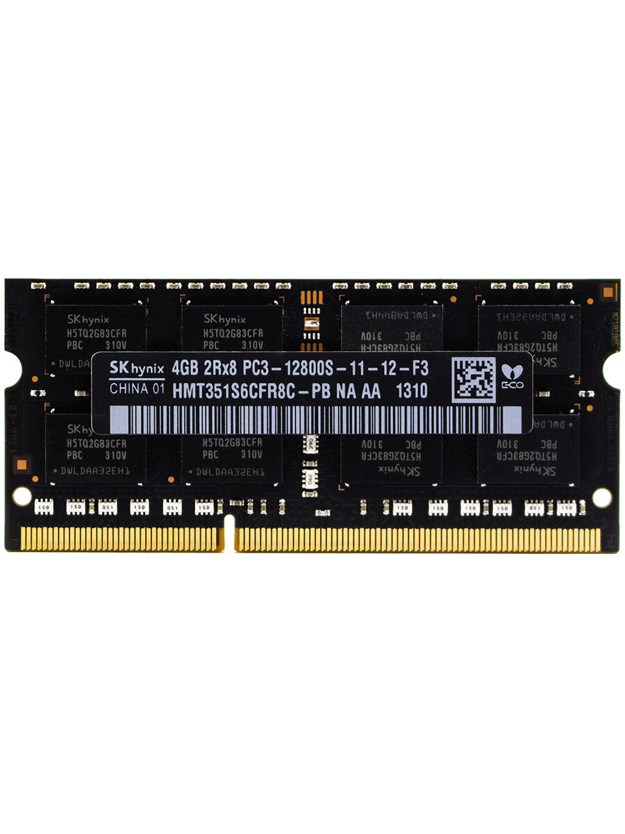 Модуль памяти для ноутбука SODIMM DDR3 4GB PC12800 1600МГц Hynix HMT351S6CFR8C-PB для MacBook и iMac