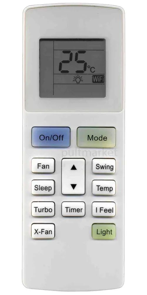 Пульт YAW1F для сплит системы GENERAL CLIMATE BALLU GREEN LESSAR GREE Electrolux NeoClima Pioneer Royal Clima Energolux DANTEX KENTATSU AERONIK RIX